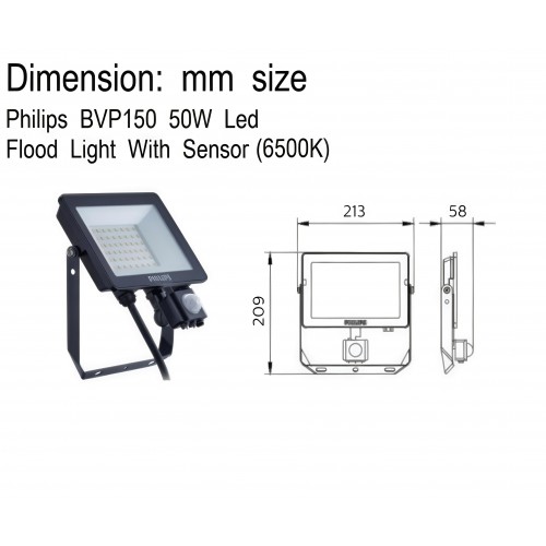 Philips SmartBright BVP150 G3 50W Led Flood Light With Sensor