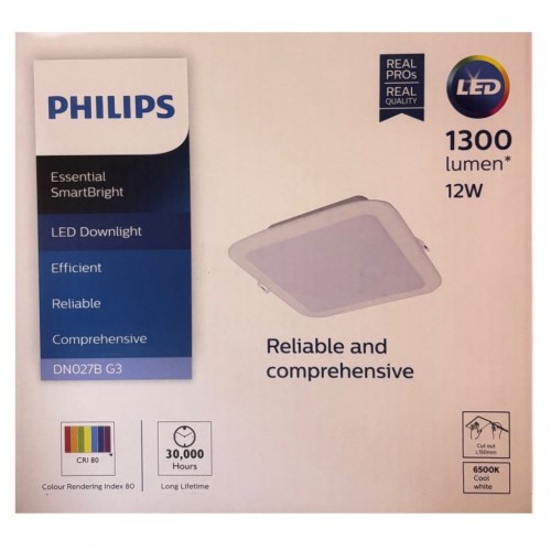Philips DN027B 12W G3 Square Led Down Light Fitting