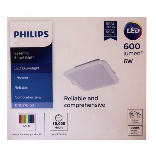 Philips DN027B 6W G3 Square Led Down Light Fitting
