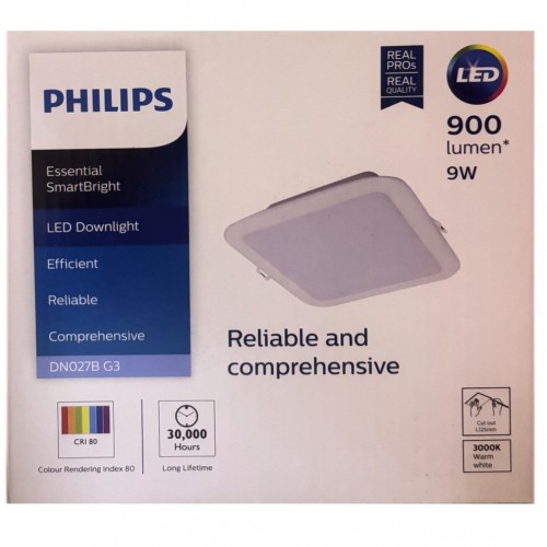 Philips DN027B 9W G3 Square Led Down Light Fitting