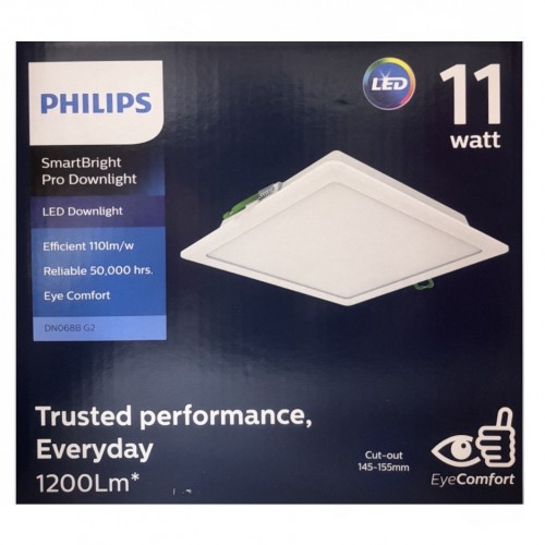 Philips DN068B G2 11W Square Led Down Light Fitting