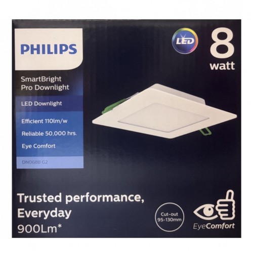 Philips DN068B G2 8W Square Led Down Light Fitting