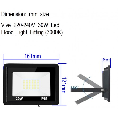 Vive 30W Led Flood Light Fitting